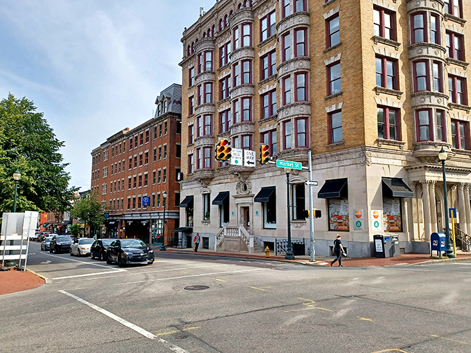 Historic architecture meets modern vibrancy at this downtown intersection, where Victorian details and contemporary businesses create West Chester's distinctive personality.