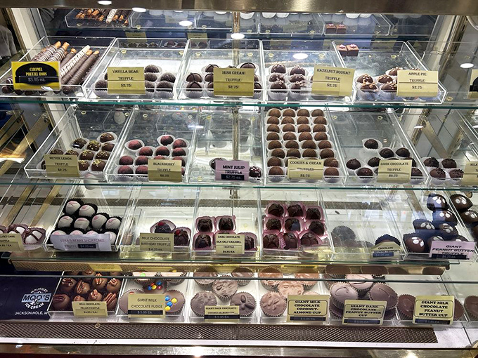 Not just a display case&mdash;a museum of edible art where each chocolate morsel deserves its own tiny velvet rope.