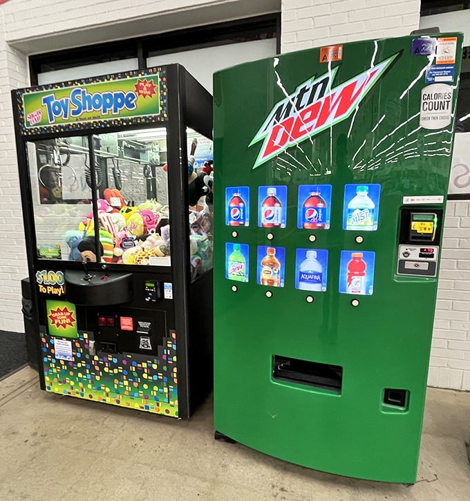 Even the vending machines and claw games feel like bargains here. A Mountain Dew break before tackling the next aisle? Absolutely necessary.