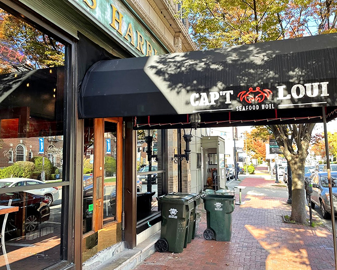 Cap't Loui's sleek black awning signals seafood sophistication in downtown Montclair&mdash;where urban meets ocean in the most delicious way.