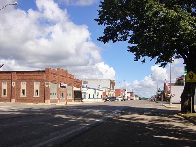 The classic brick buildings of Clear Lake stand as monuments to small-town permanence in a world that changes too quickly for comfort.