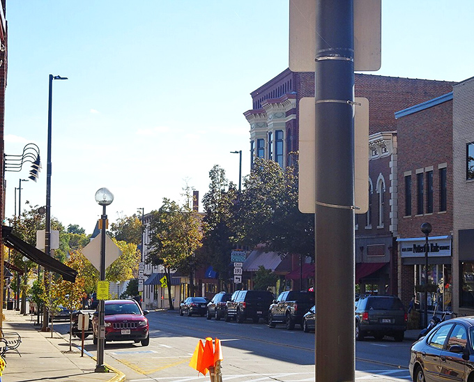 Dodgeville's's downtown stretches toward the horizon, much like how your Social Security check stretches in this affordable community.