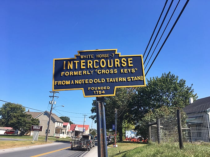 Intercourse welcomes visitors with a sign that's launched a thousand souvenir photos. Yes, that's really the town's name&mdash;and it's charming!