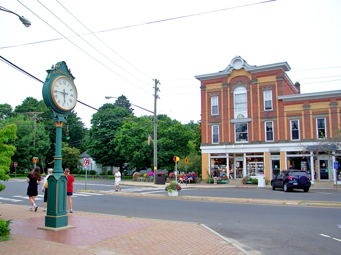 Madison's iconic town clock and historic buildings create a picture-perfect town center that's completely free to explore.