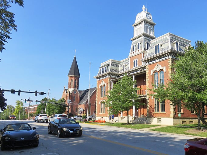 The courthouse and surrounding buildings create an impressive ensemble that proves good architecture never goes out of style.