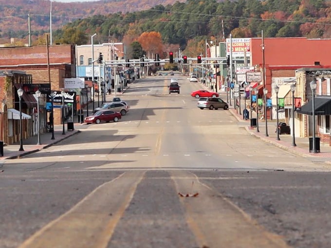 Mena's mountain downtown nestles between peaks like a precious jewel in Arkansas's affordable crown.