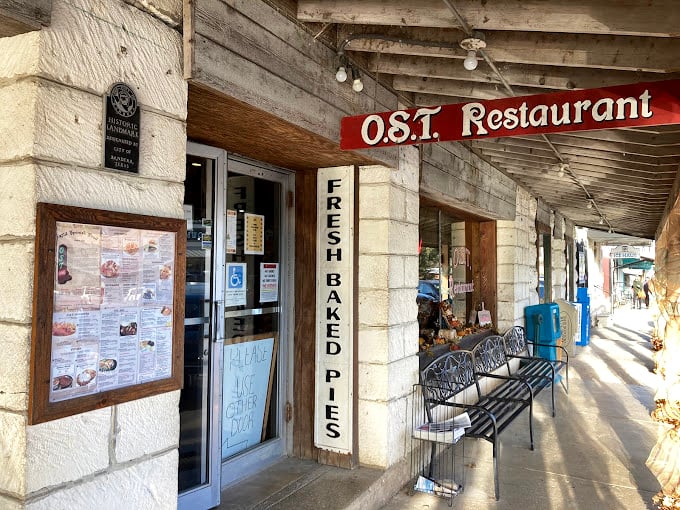 O.S.T. Restaurant's limestone walls blend seamlessly into Bandera's Hill Country landscape like breakfast destiny fulfilled.