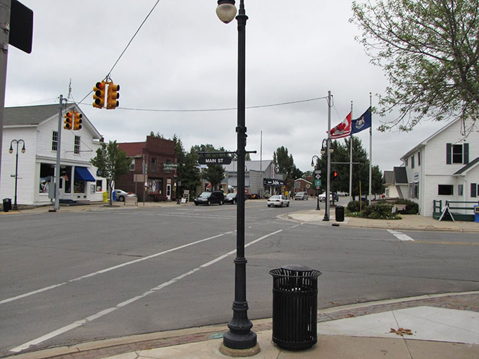Port Sanilac's quiet main street offers authentic small-town Michigan without the tourist crowds or souvenir shop overload found elsewhere.