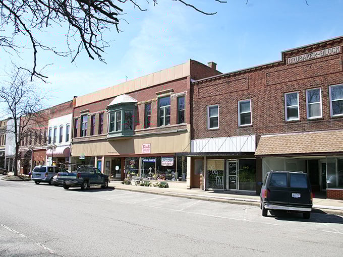 Robinson's downtown stretches toward the horizon, a testament to when Main Street was the heart of American commerce.