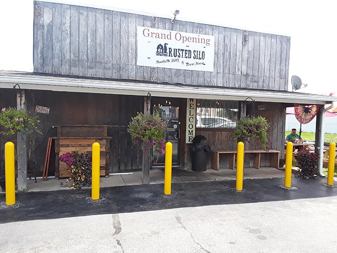 Weathered wood and rustic charm create the perfect setting for authentic Southern BBQ that tastes like family recipes.