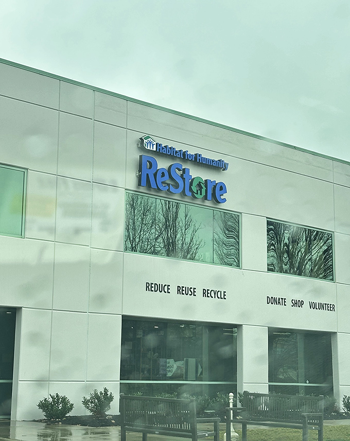 The "Reduce Reuse Recycle" mantra isn't just words on a wall—it's the blueprint for this home improvement paradise.