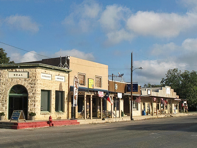 Leakey's stone buildings stand strong against time, offering a glimpse into the town's ranching roots.