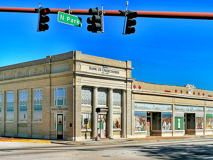 The historic Bank of Okeechobee building and colorful murals show this town treasures its past and your wallet.