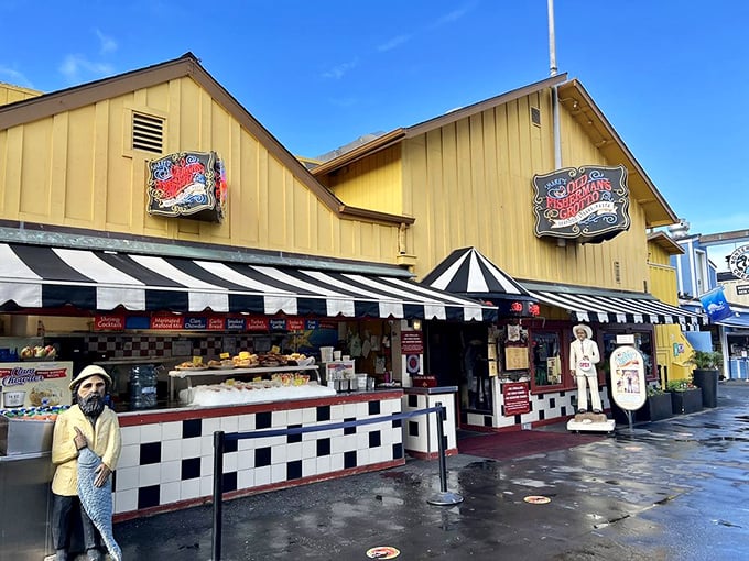 The Grotto's classic awnings and seaside charm feel like stepping into a coastal time machine. Some traditions, like great cioppino, never need updating.