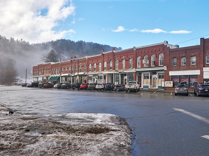 The misty hills surrounding South Royalton create a natural theater where fog performs its disappearing act every morning.