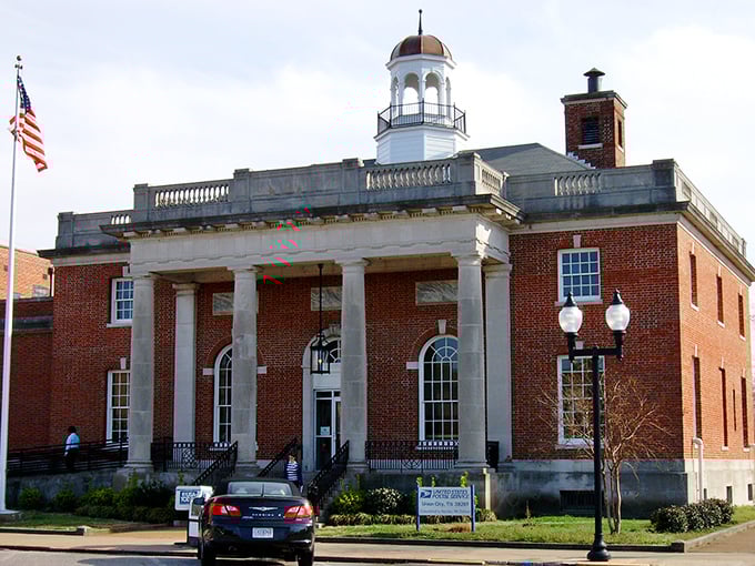 This historic building in Union City, Tennessee showcases the town's architectural heritage, where retirees enjoy small-town charm with below-average living costs.