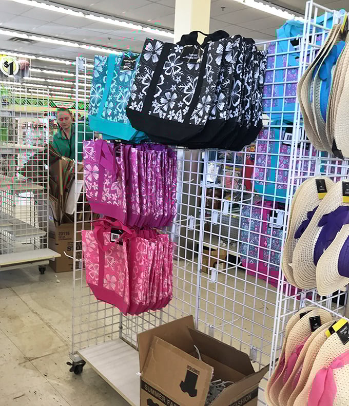 Beach-ready totes in tropical prints that practically scream "vacation time!" Perfect for carrying all your other Dollar Tree finds.