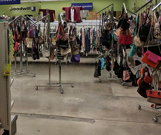 Handbag heaven, where yesterday's splurges become today's steals. That leopard print tote is practically begging for a second chance.