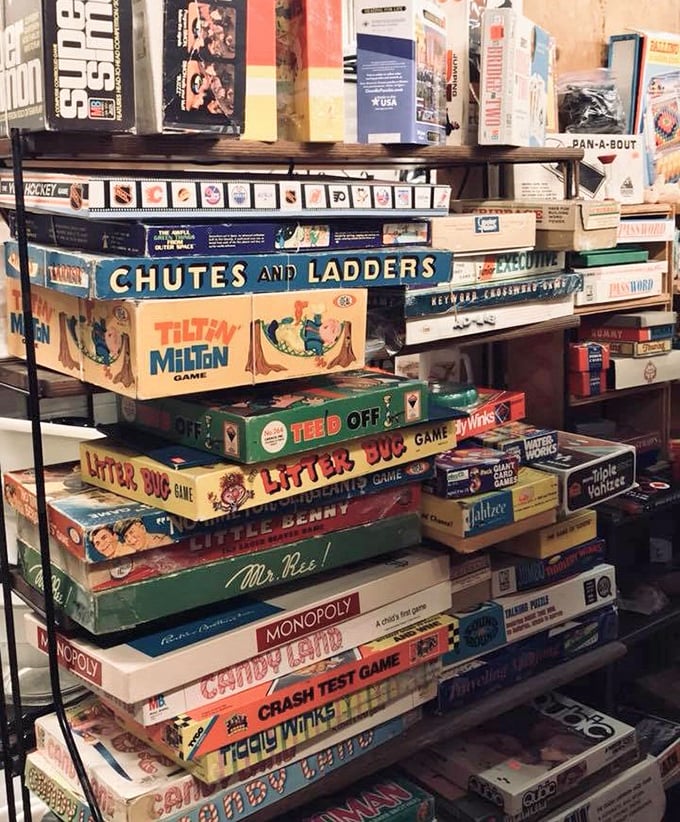 Chutes and Ladders stacked with Monopoly and Milton Bradley classics&mdash;game night just got a serious vintage upgrade, friends.