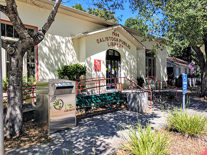 The Calistoga Library offers literary refreshment under shady trees, because sometimes the best vacation reading isn't on your Kindle.