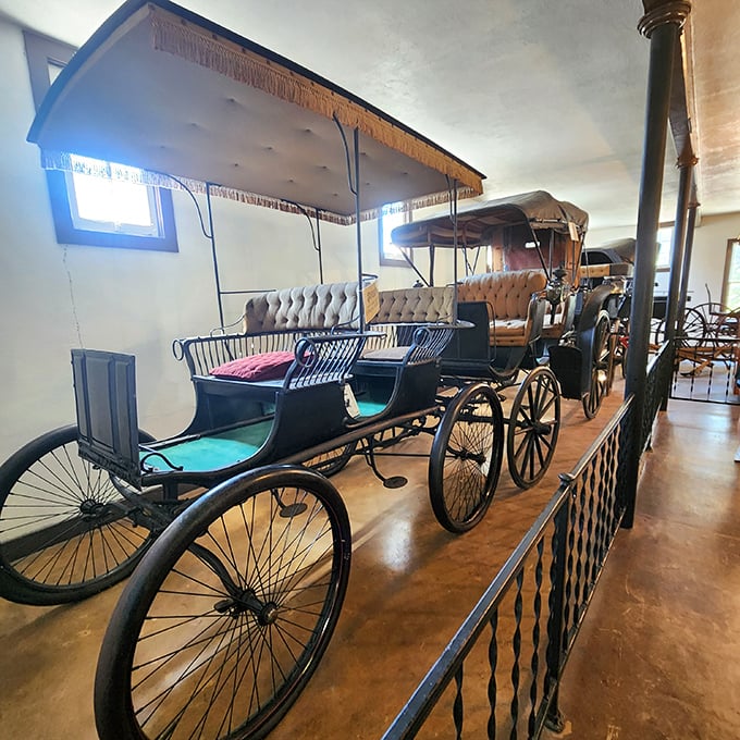 Vintage carriages that once carried Nebraska's elite. The original luxury vehicles, though the horsepower ratings were quite literal.