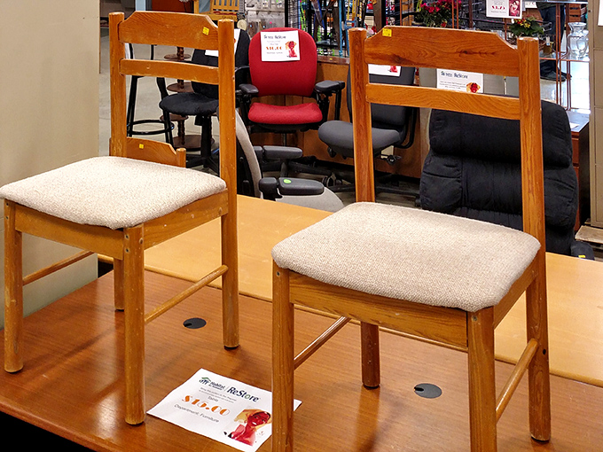 These oak chairs aren't just seating&mdash;they're time travelers from someone else's dining room, ready for their next chapter at your table.