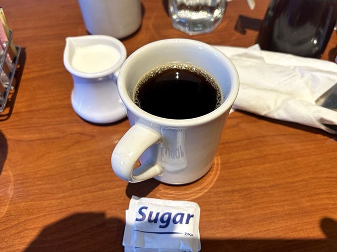 Simple black coffee in a sturdy white mug. In Fairbanks, this isn't just caffeine&mdash;it's liquid optimism for facing -40&deg; temperatures.