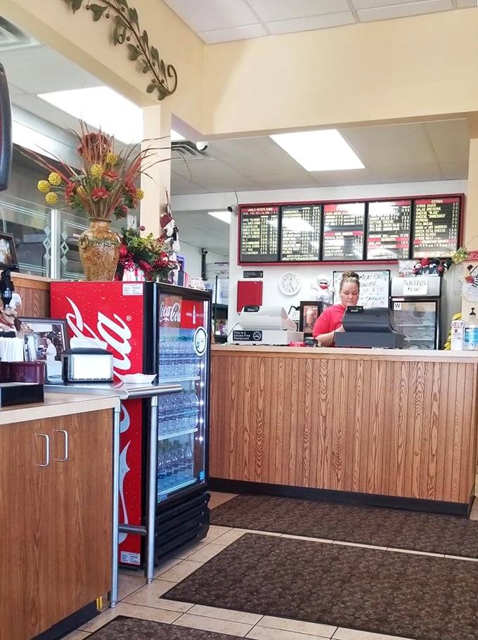 Where the magic happens &ndash; the ordering counter with its wood paneling and homey touches feels like stepping into someone's cherished family business.