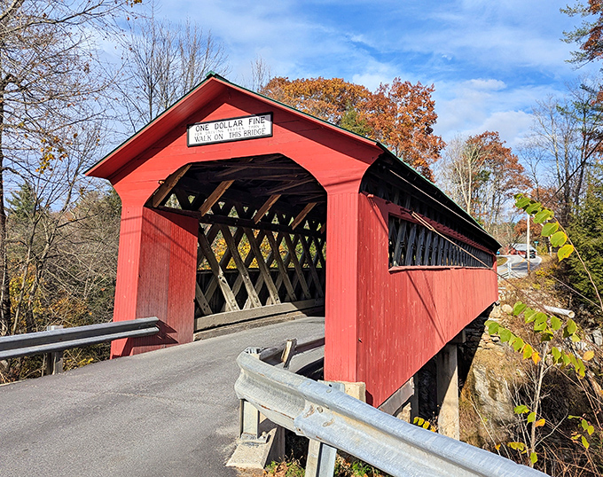 Not just a bridge, but a time machine! This classic Vermont covered bridge has been connecting communities since horse-drawn carriages ruled the road.