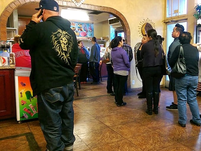 The line of loyal customers proves that good food is always worth the wait in Fresno.