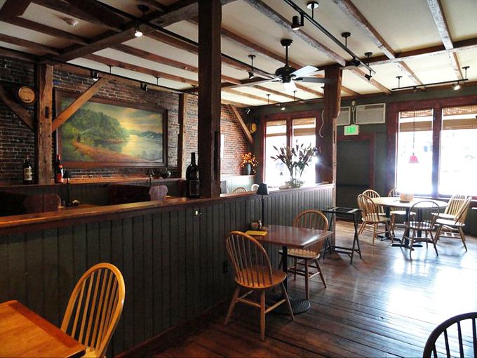 Exposed beams and brick walls at Darby's create the perfect backdrop for hearty meals and heartfelt conversations.