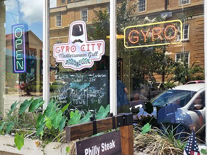 Gyro City's window promises Mediterranean delights in the heart of Georgia&mdash;proof that good food knows no geographical boundaries.