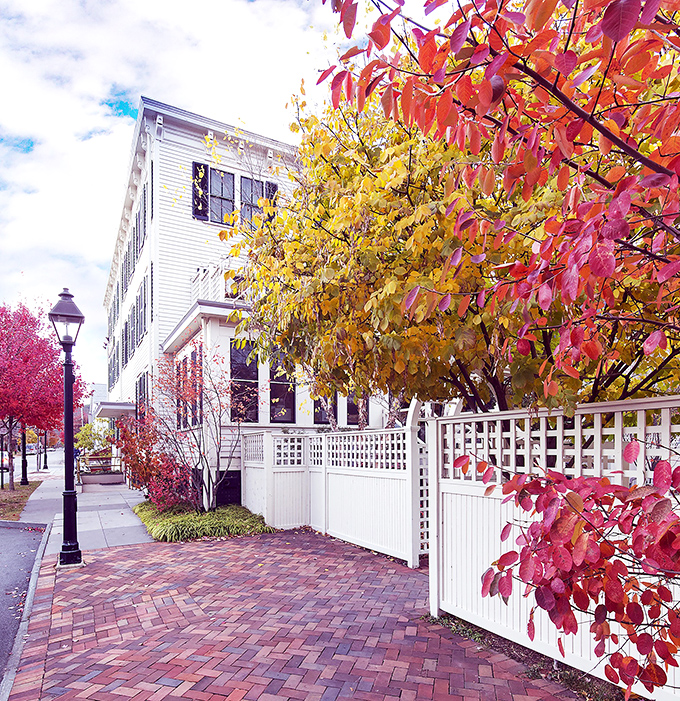 Fall paints Milford in a palette that would make Monet jealous, framing the historic Hotel Fauch&egrave;re in crimson and gold.