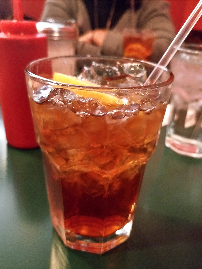 Sweet tea: the unofficial wine pairing for barbecue. That lemon isn't garnish&mdash;it's there to pretend this is somehow a health drink.