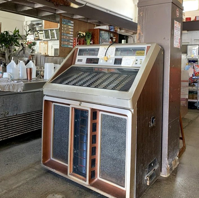 That jukebox isn't decorative&mdash;it's a survivor from an era when music came with mechanical clicks and whirs.