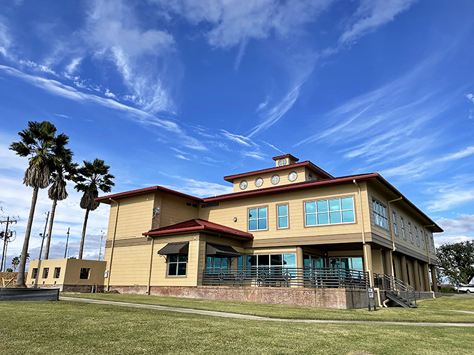 The Visitor Center welcomes with palm trees and promise &ndash; the architectural equivalent of a warm Southern "come on in and stay awhile."