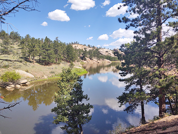 The view that launches a thousand daydreams. Pine-framed waters reflect the sky so perfectly, you'll wonder which way is up.