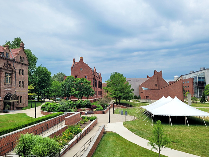 Millikin University's campus combines historic brick buildings with modern amenities, creating an academic oasis where learning happens amid architectural beauty.