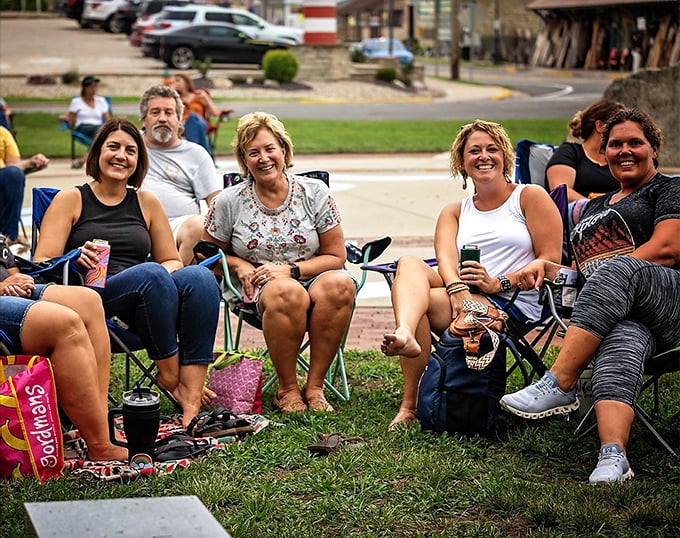 Riverside relaxation, Midwest-style. Graftonites know the art of kicking back with friends, cold drinks, and the Mississippi as their backdrop.