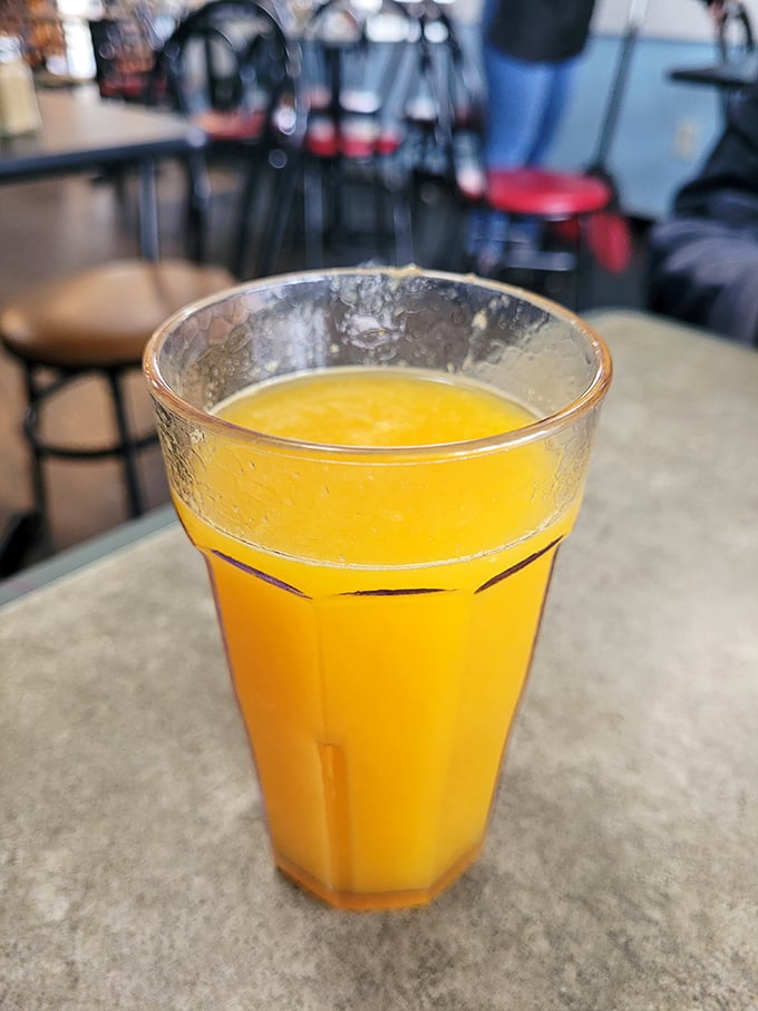 Fresh-squeezed sunshine in a glass – the kind of orange juice that makes you question why you ever settled for the stuff from concentrate.