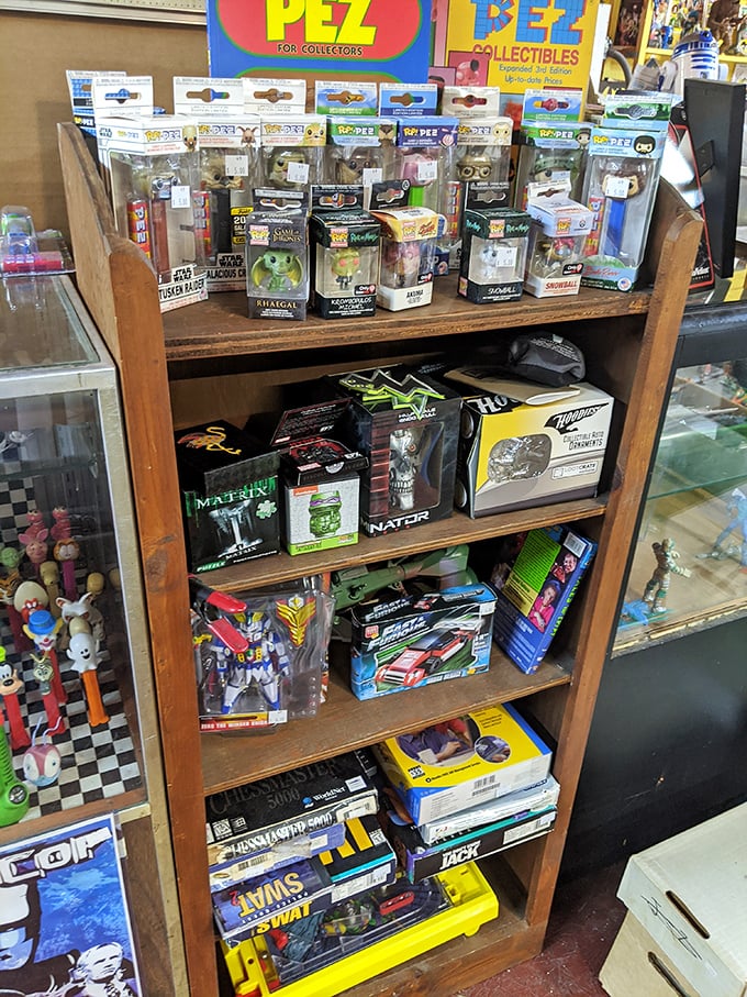 PEZ dispensers, Funko Pops, and collectible figures&mdash;the modern equivalent of religious icons for pop culture devotees with disposable income.