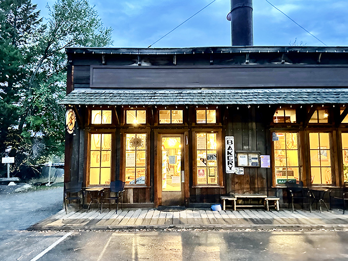 That warm glow means fresh pastries are happening inside, and your willpower doesn't stand a chance against those cinnamon rolls.