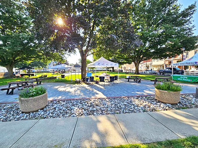 Shappell Park serves as Phillipsburg's community living room, where shade trees and benches invite neighbors to gather without spending a dime.