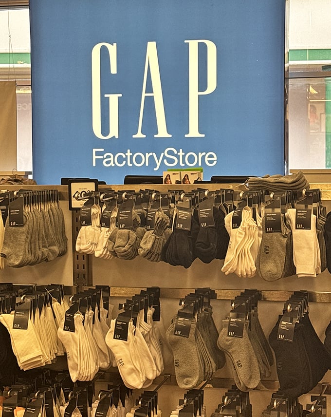 Sock heaven at Gap Factory Store. The unsung heroes of your wardrobe finally get the spotlight they deserve, at prices that won't knock your socks off.