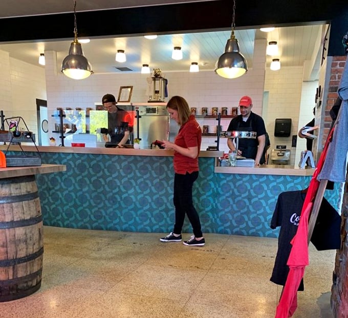 Behind the counter, where barbecue dreams become reality, staff members orchestrate the delicate dance between smoke, meat, and hungry patrons.