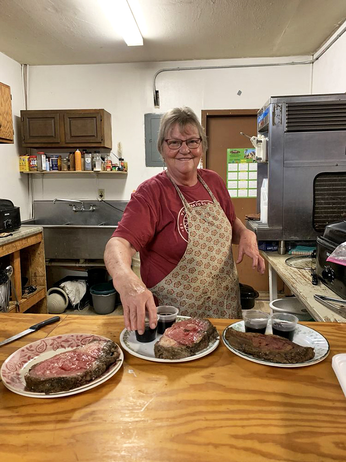 The magic happens in this kitchen, where prime rib is treated with the reverence it deserves by hands that know what they're doing.