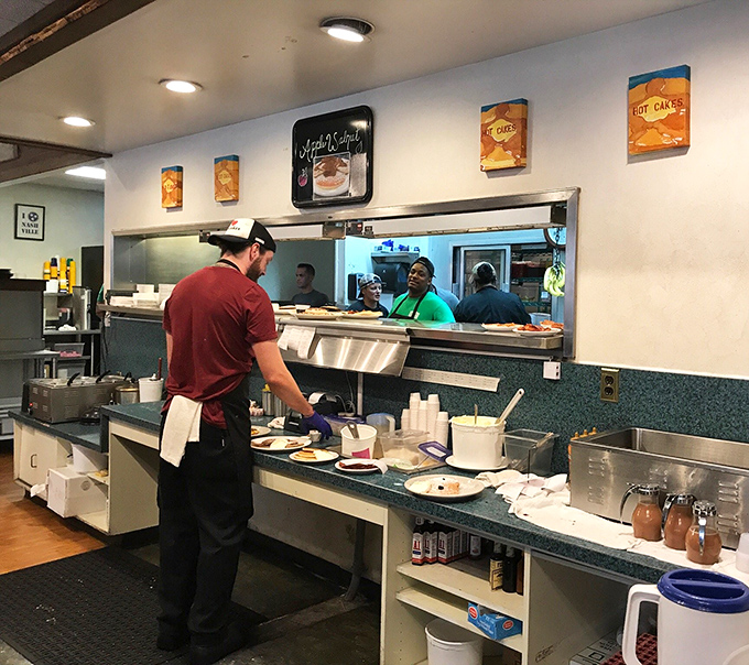 Where pancake magic happens&mdash;the pass between kitchen and dining room is like a portal to breakfast nirvana.