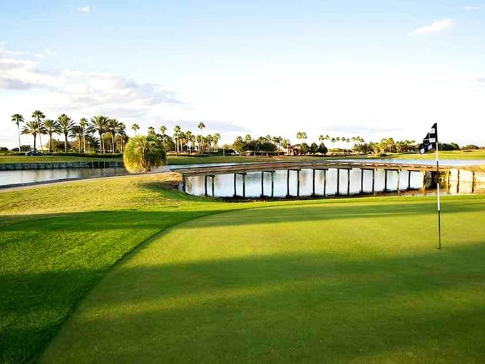Stoneybrook West Golf Club showcases Florida's signature combination &ndash; perfectly manicured greens meeting water hazards under an endless blue sky.