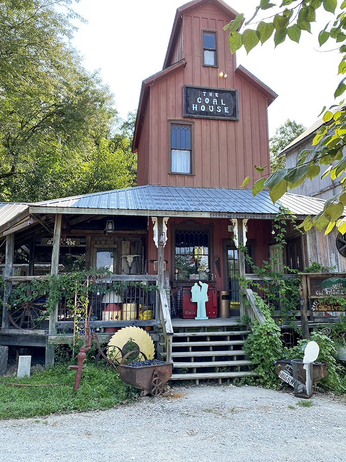 The Coal House looks like it wandered out of a fairy tale – a whimsical wooden structure where rusty antiques and vintage finds tell stories of yesteryear.