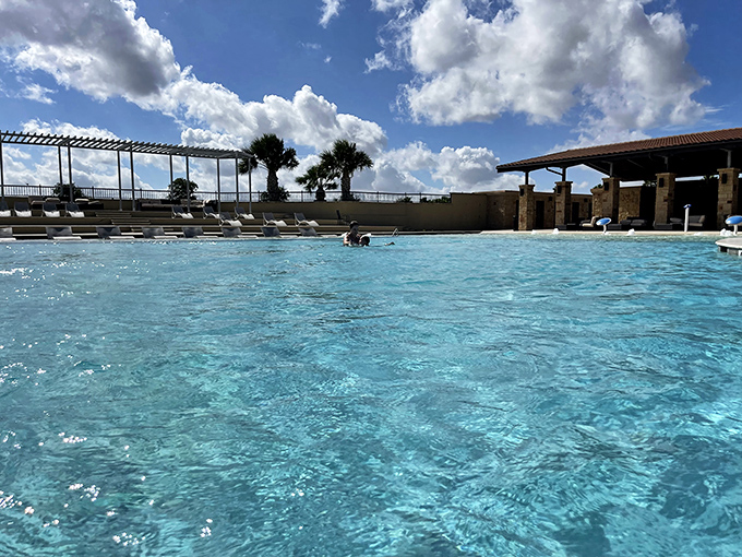Crystal blue waters at Tres Lagos Community Center offer the perfect respite from summer temperatures that could melt your flip-flops to the pavement.